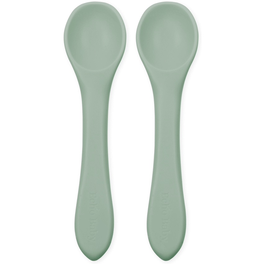 Silicone Feeding Spoons 2-Pack - Sage – GUNMANSA